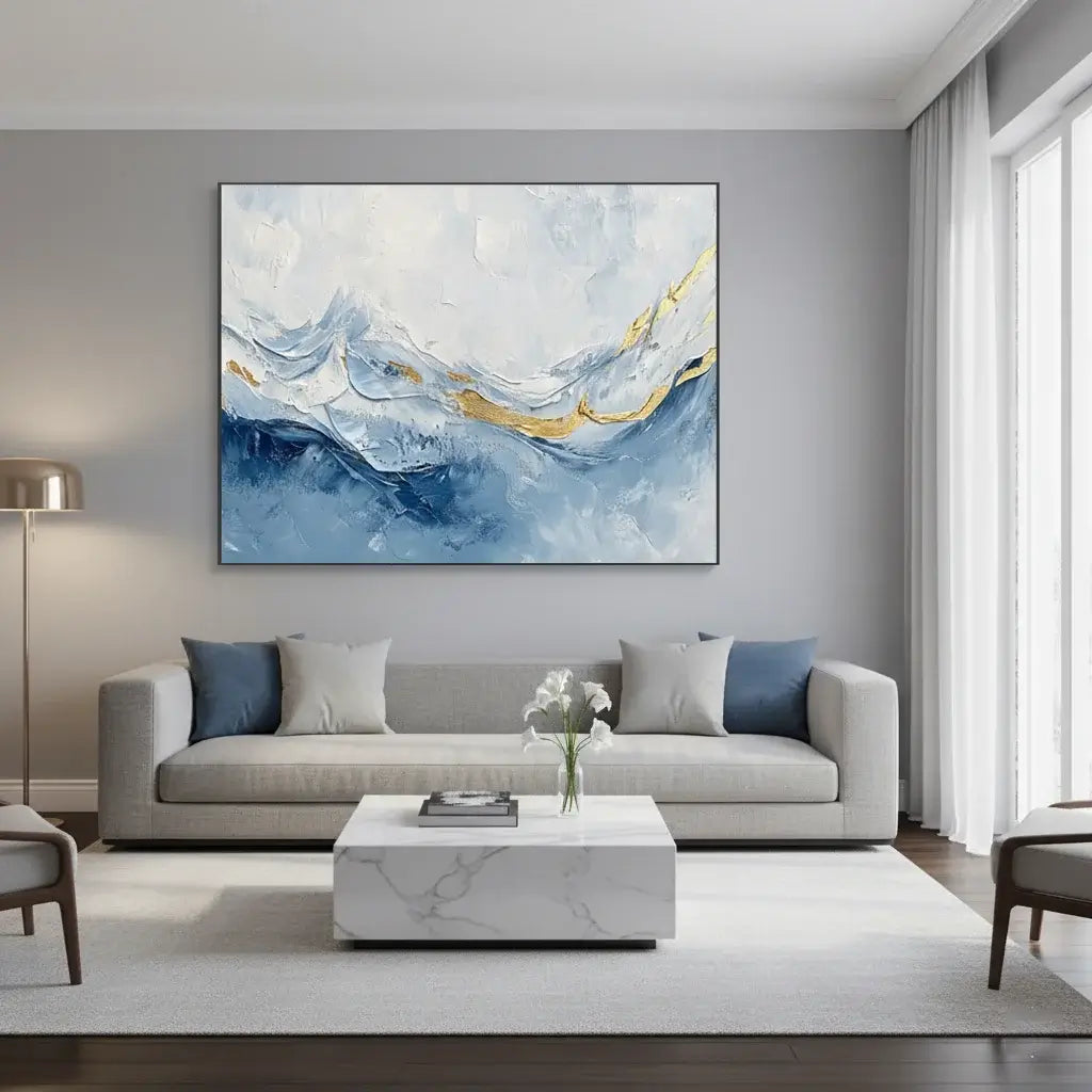 Blue Abstract Art | Handmade Abstract Oil Painting | HueMaster