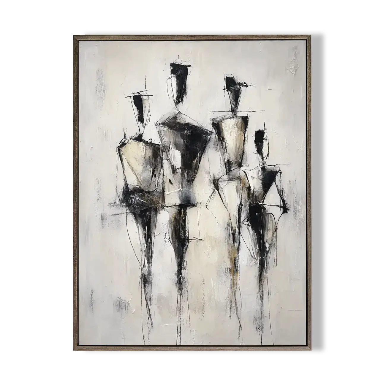 Abstract Figurative Oil Painting | Black, White & Gold | HueMaster